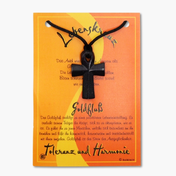 Lebenskreuz Anhänger aus Goldfluss blau auf großer Karte - Weltsteine ...